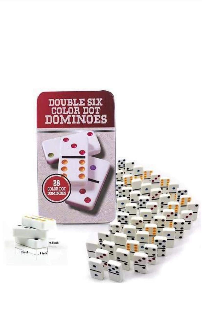Dominoes Games Set Double SIX Color DOT Dominoes Games Set for Kids and ...