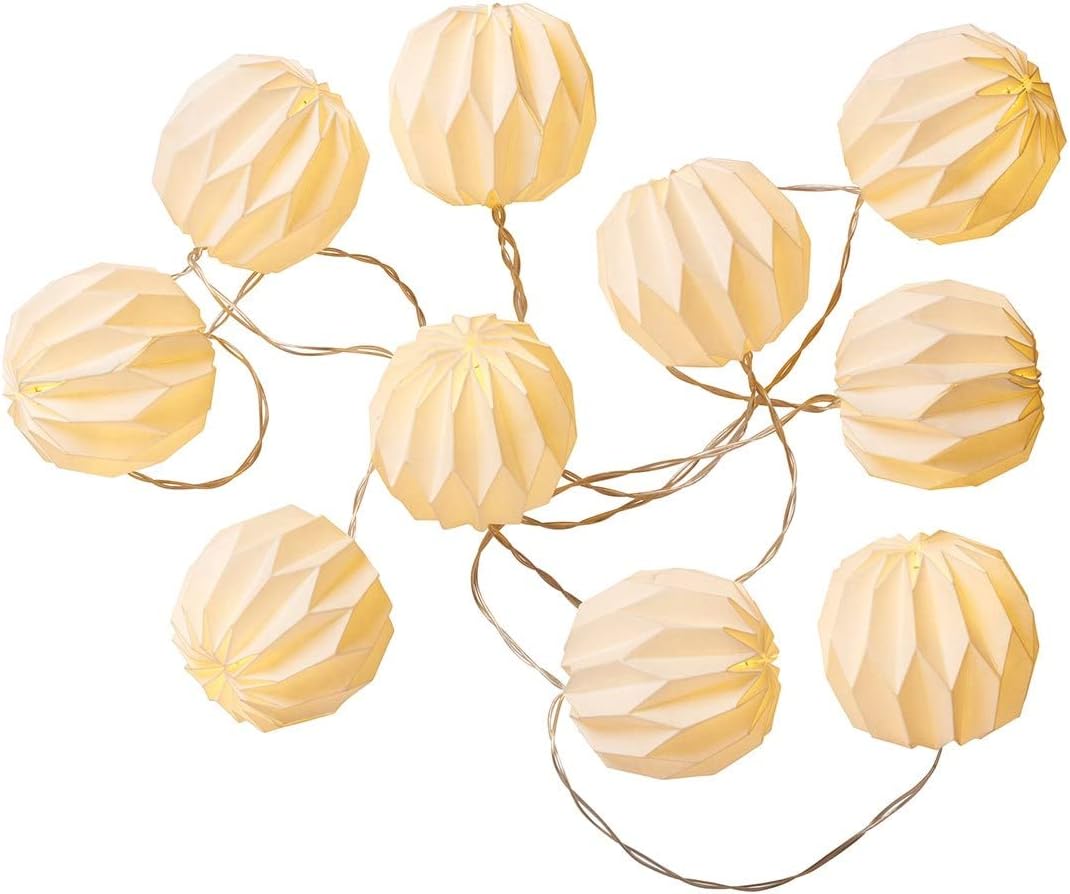 Village At Home Origami String Lights, Paper, White : Amazon.co.uk ...