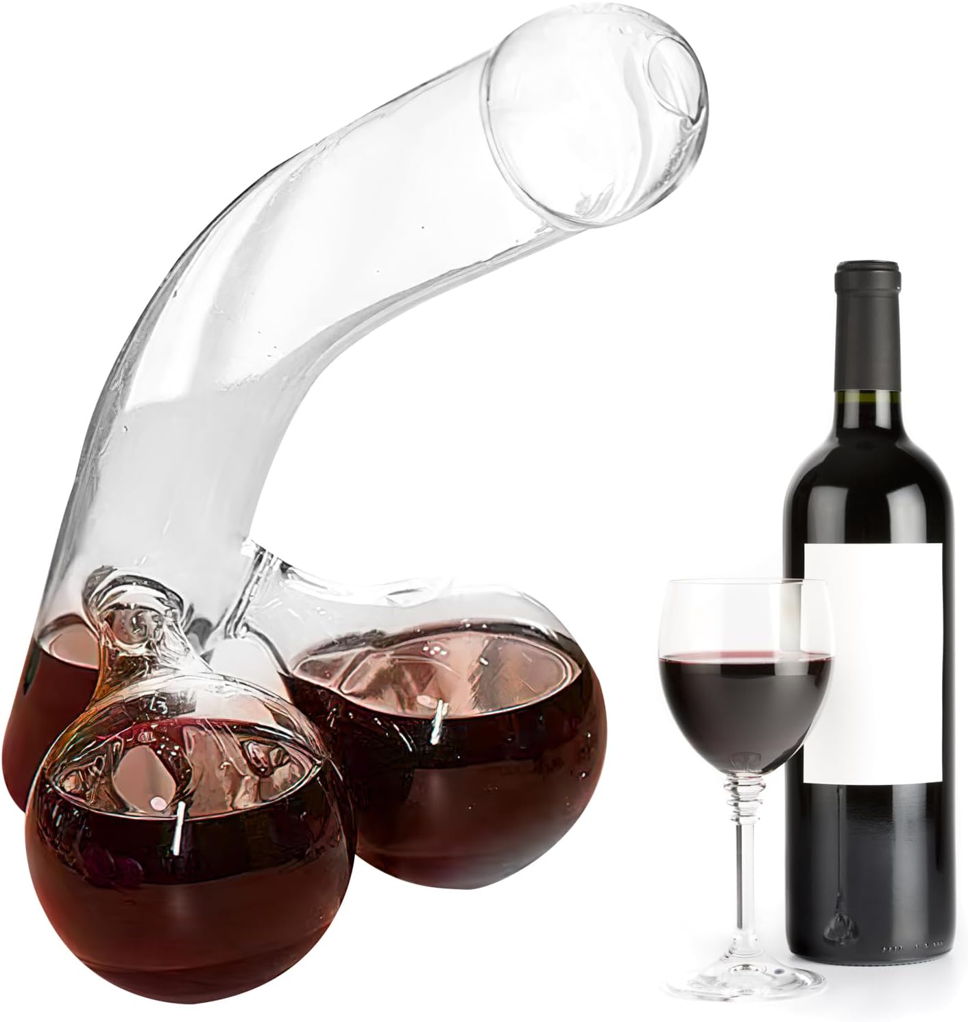 Funny Decanter Set, Unique Glass Container for Scotch Whisky & Wine ...