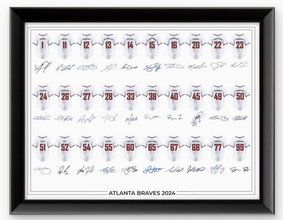 Amazon.com: Atlanta Braves Autographed Team Poster Print - Full 2024 ...