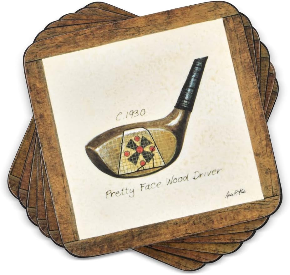 Amazon.com: Pimpernel A History of Golf Coasters - Set of 6 Square Cork ...