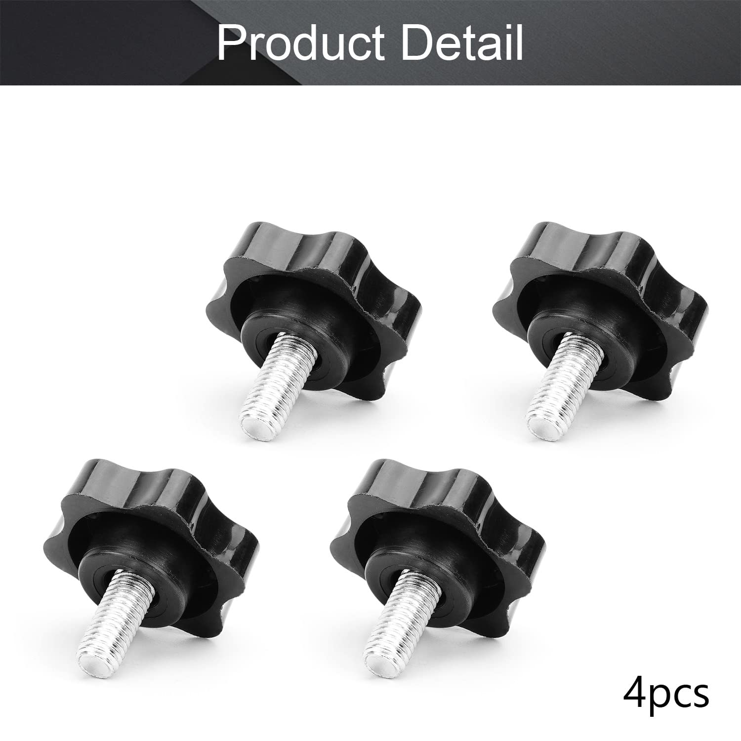 M8 Thread Replacement Plastic Hex Shaped Star Hand Knob Tightening ...