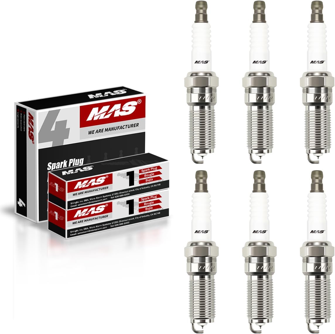Amazon.com: MAS Set of 6 Iridium Spark Plug 6509 Compatible with Cadillac CTS SRX Chevy Impala ...