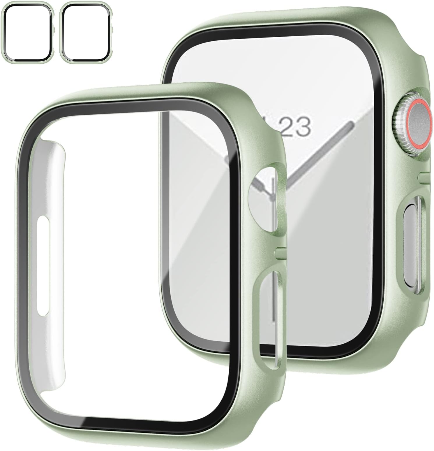 Amazon.com: HANKN 2 Pack 41mm Clear Case for Apple Watch Series 9 8 7 ...