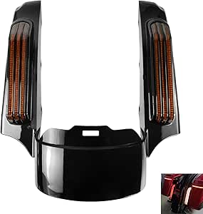 Amazon.com: rewmtermoto Motorcycle Rear Fender Fascia Mudguard Extension with LED Turn Signals ...