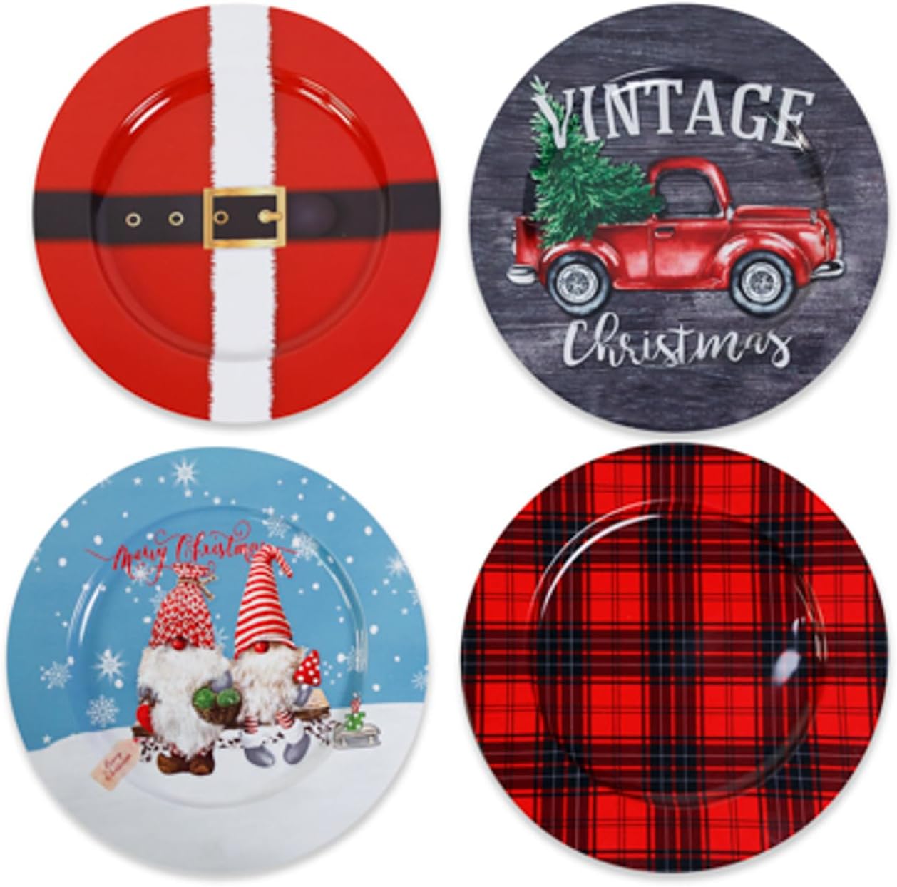 Amazon.com | Holiday Christmas Tin Plate Serving Trays Cookies ...