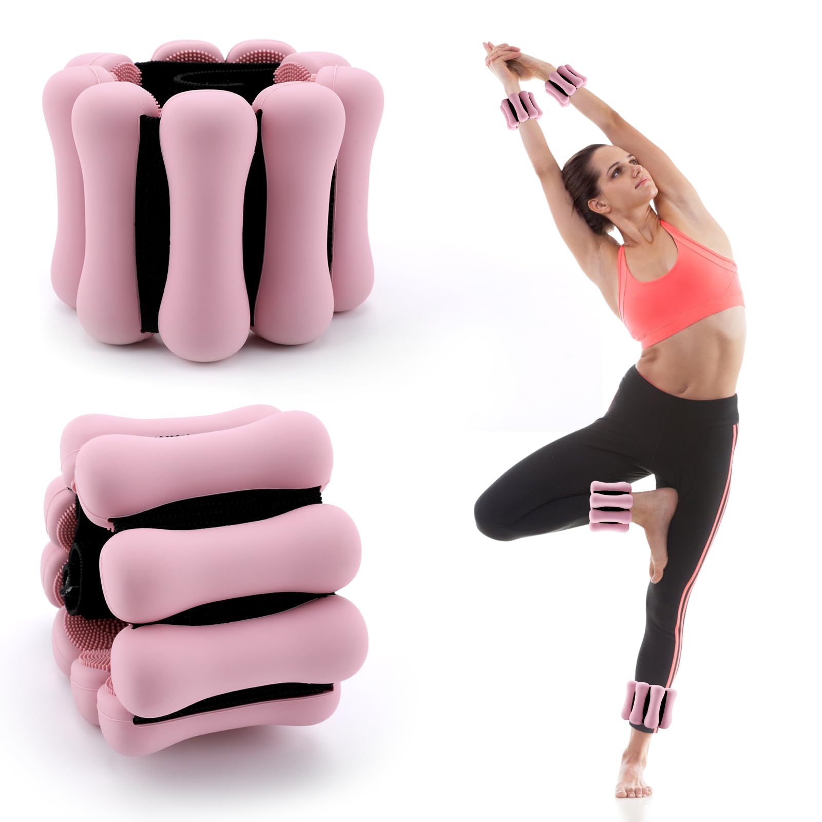 Adjustable Ankle Weights for Women Men Kids, Biupky 1 Pair 2 lb Wrist ...