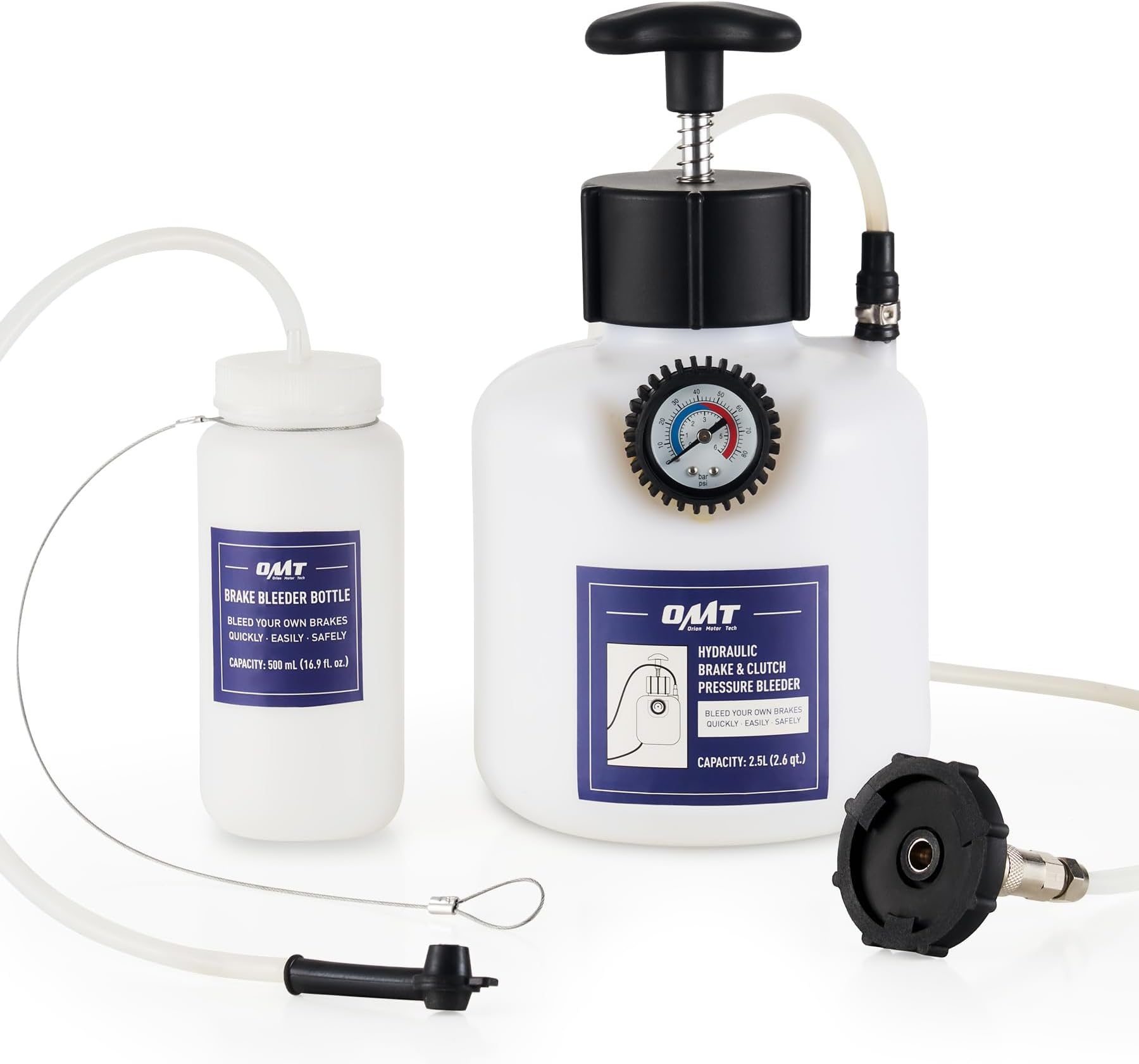 Orion Motor Tech Pressure Bleeder, 2.5L Pressure Brake Bleeder Set with ...