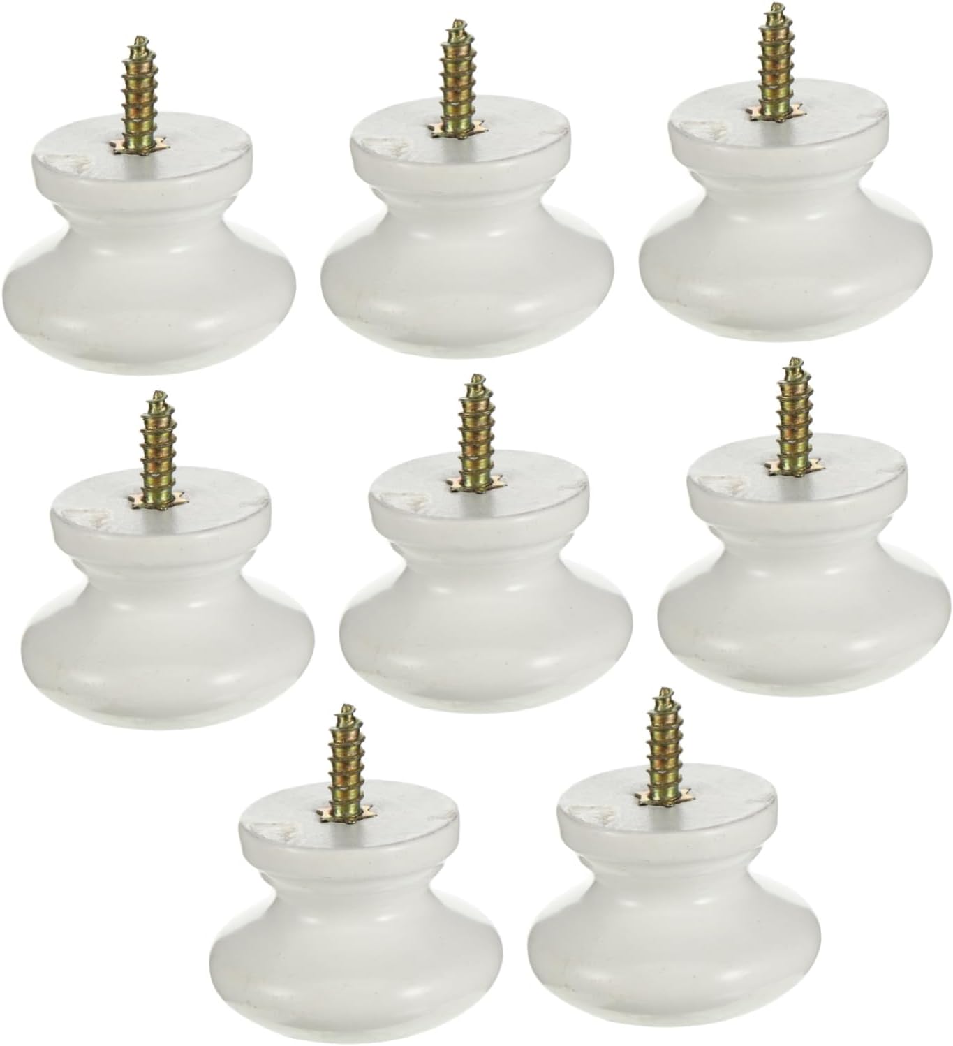 Uonlytech 8pcs Self-tapping Solid Wood Handle Round Cabinet Knob ...