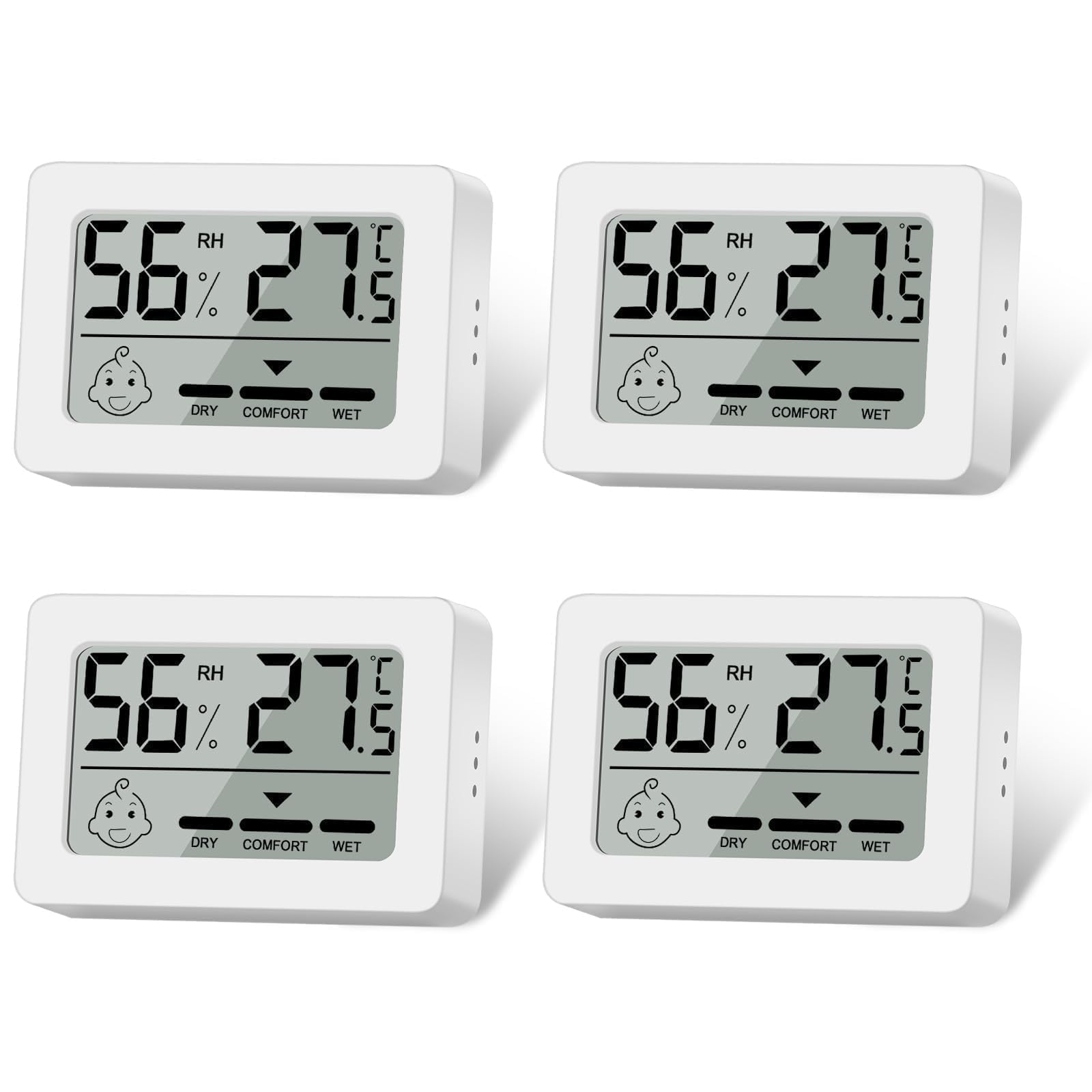 EEEKit Digital Thermometer Hygrometer with Comfort Indicator, 4PCS Room ...