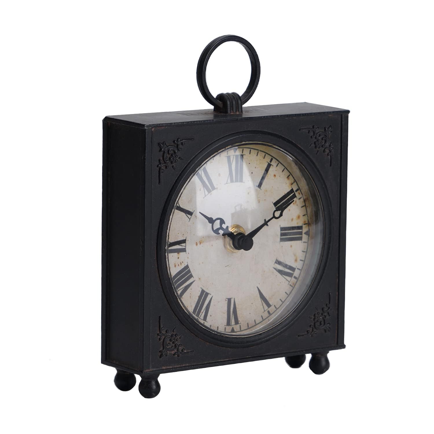 Amazon.com: SOFFEE DESIGN Vintage Table Clock with Round Handle ...