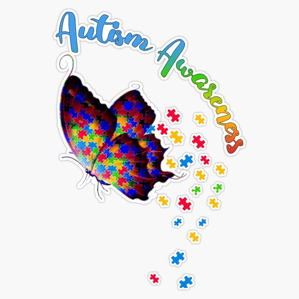 Amazon.com: Autism Awareness Butterfly Gift Design idea Sticker Vinyl ...