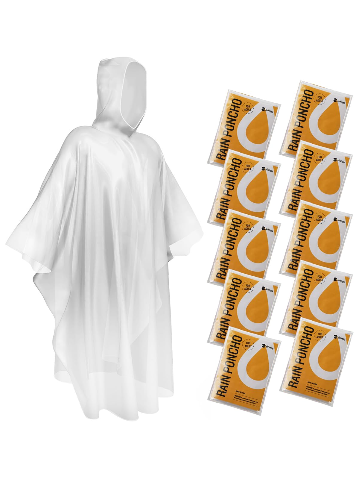 Snapklik.com : SaphiRose Disposable Rain Ponchos Emergency Clear Poncho