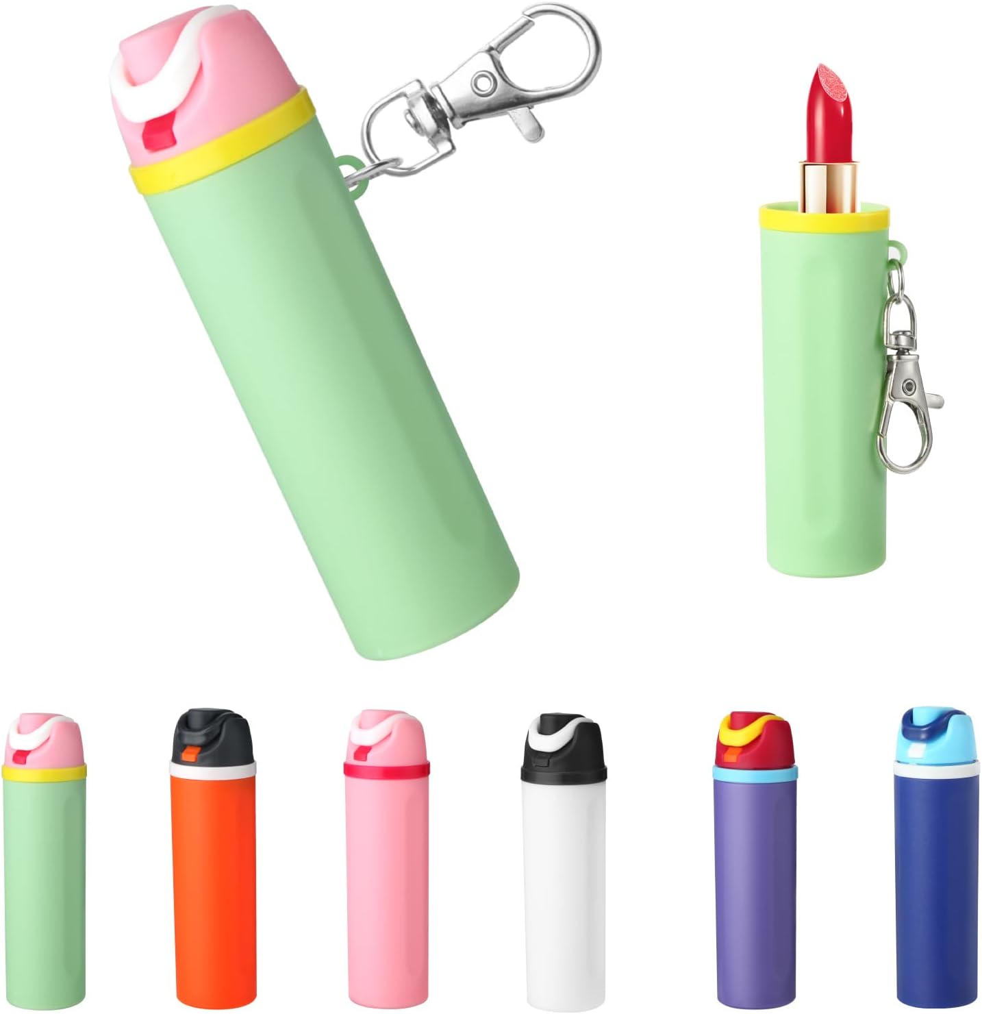XZESH Keychain Lipbalm Holder for Owala, Mini Water Bottle Keychain ...