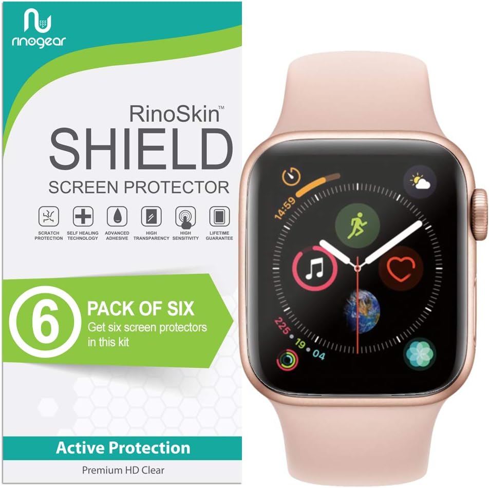 Amazon.com: RinoGear 6-Pack Apple Watch 40mm Screen Protector for ...