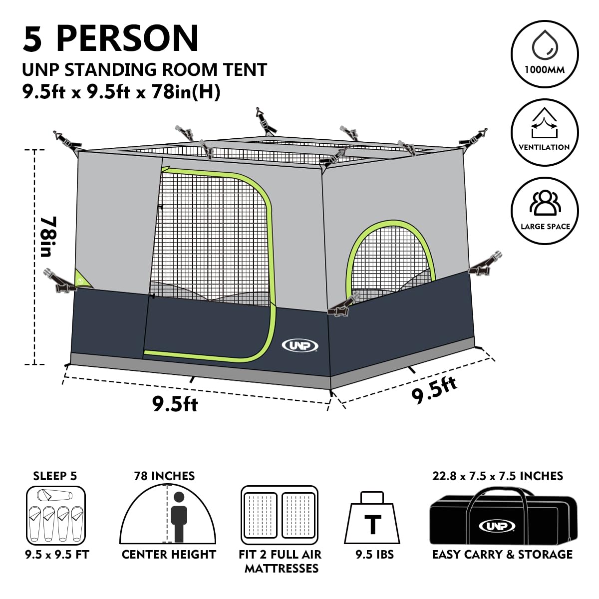 Snapklik.com : UNP Camping Canopy Tent - Inner Tent For 10 X 10 Pop Up ...