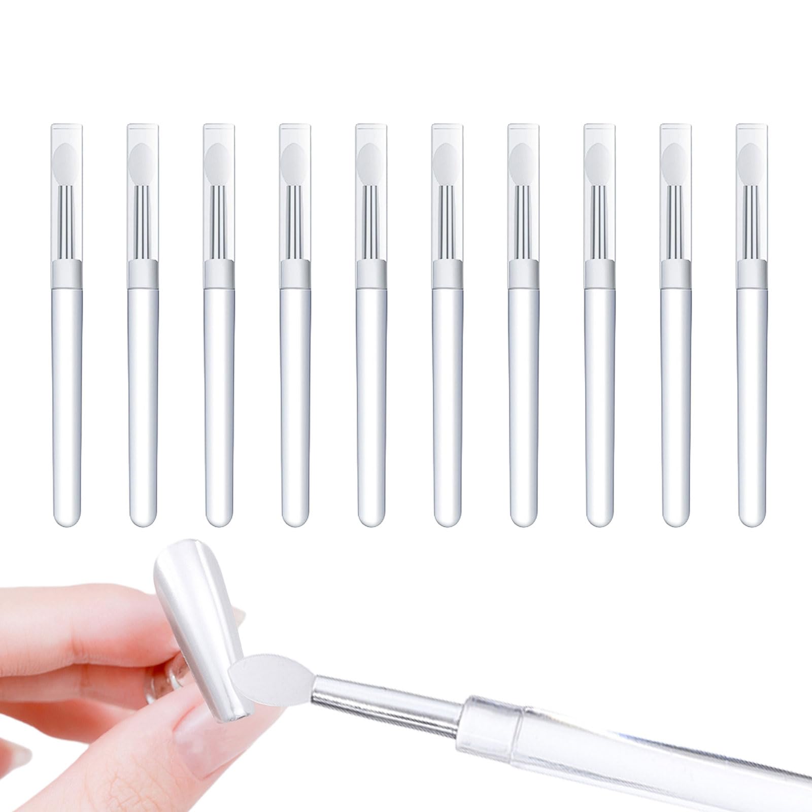 Nail Art Silicone Stick,10PCS Reusable Magic Mirror Powder Aurora ...