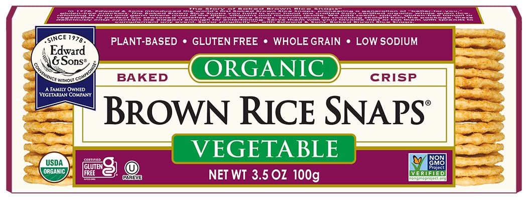 Amazon.com : Edward & Sons Organic Vegetable Brown Rice Snaps - Oven ...