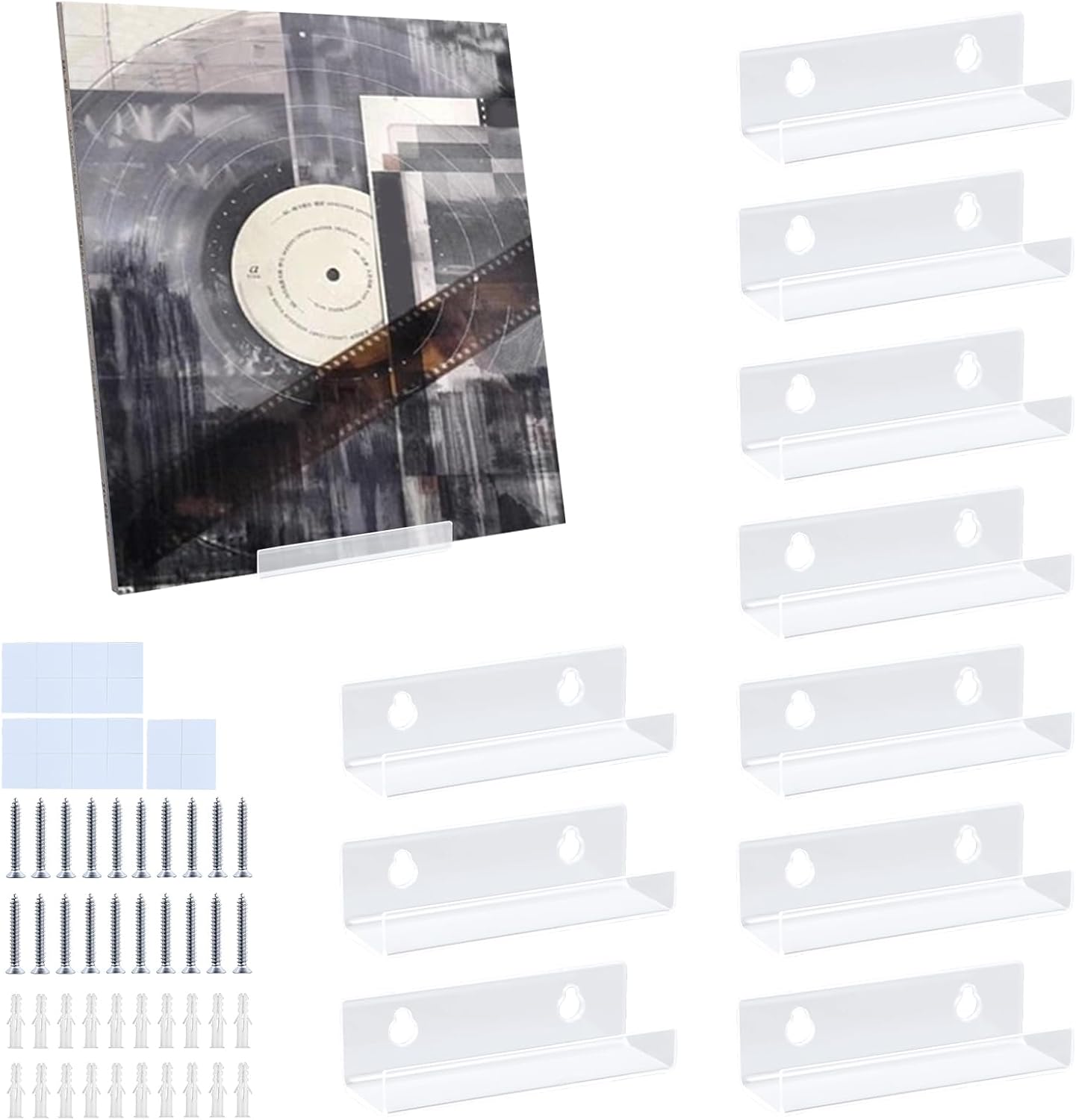 Amazon.com: Vinyl Record Wall Mount, 10Pack 4 Inch Clear Acrylic Record ...