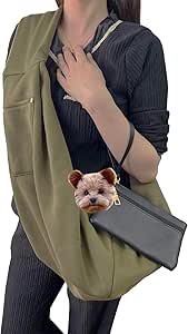Amazon.com : Dog Sling Carriers Puppy Travel Carry Pouch with Zipper Purse Soft Wide Shoulder ...