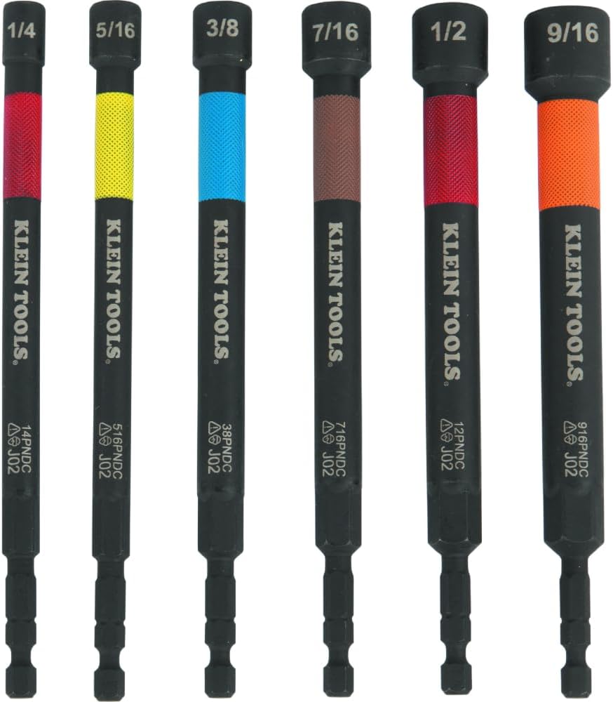 Amazon.com: Klein Tools 32930 SAE Magnetic Impact Nut Setter Set, 6 ...
