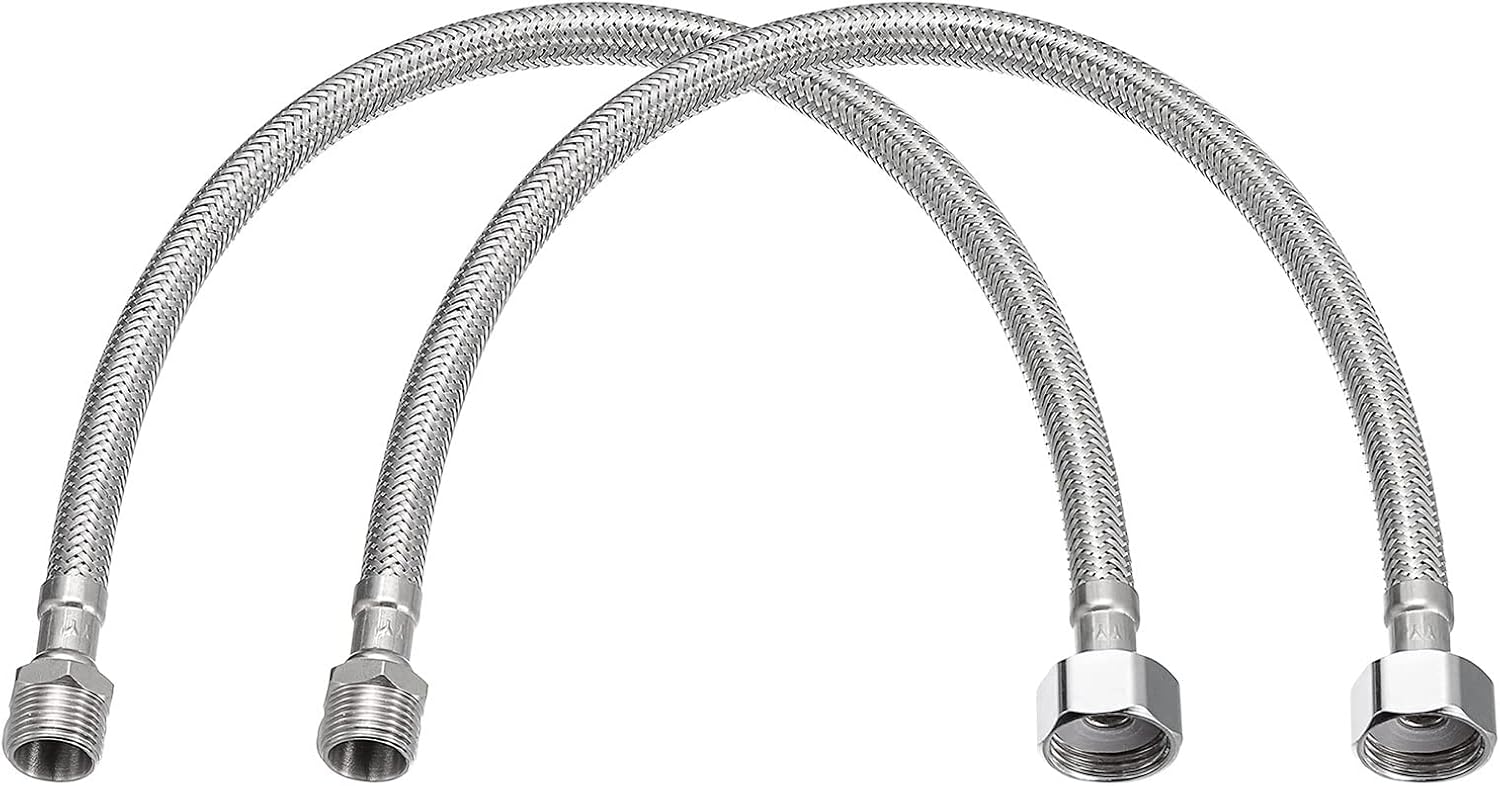 Amazon.com: uxcell 16 Inch Long Faucet Supply Line Connector, 2pcs 3/8 ...