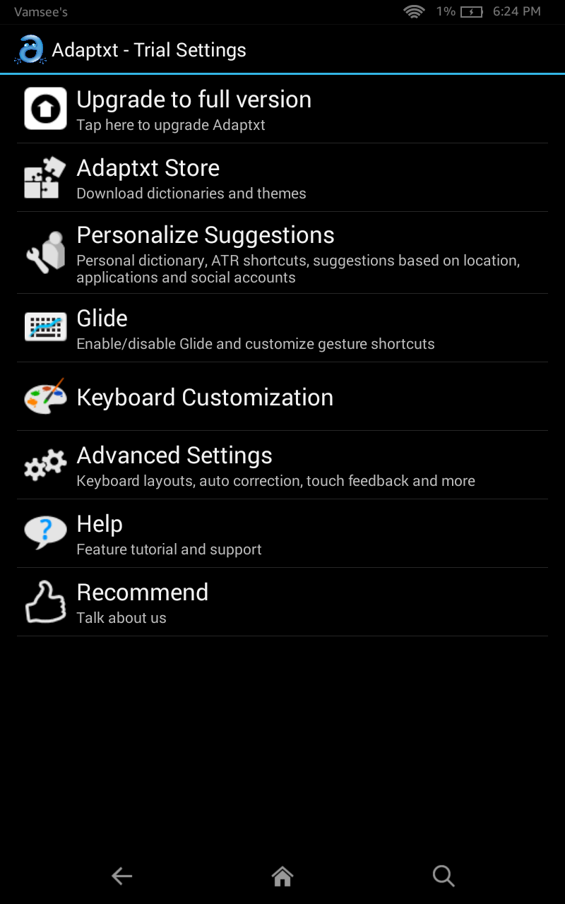 Adaptxt Free Keyboard - App on Amazon Appstore