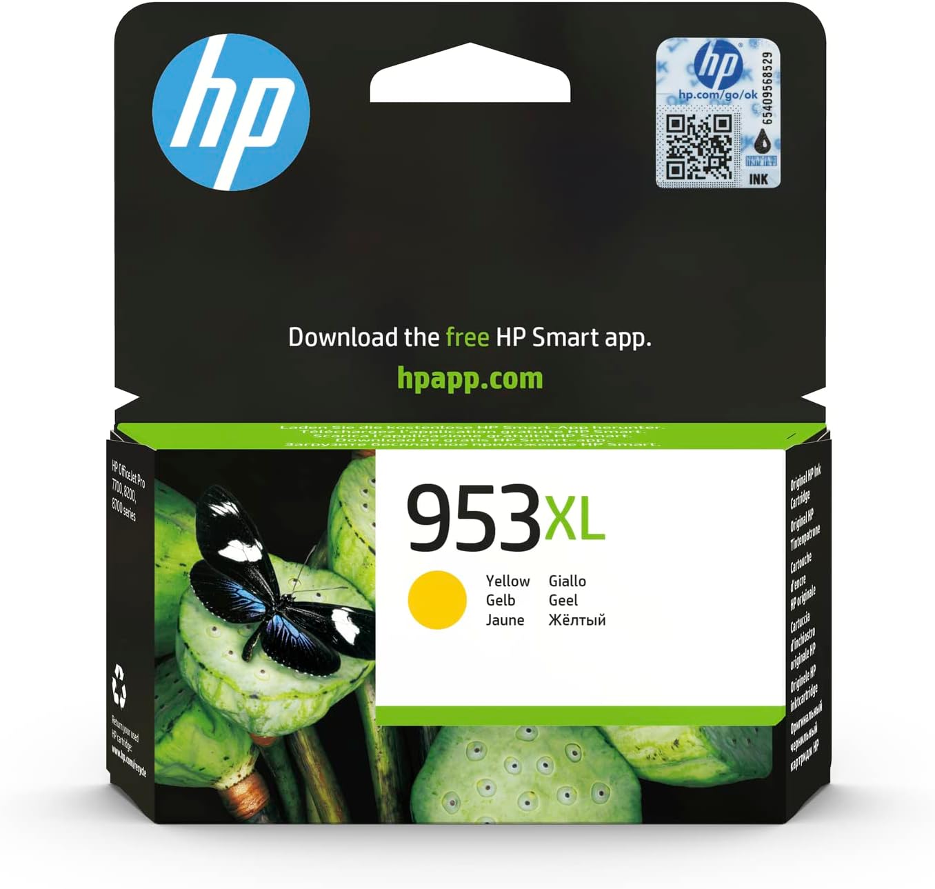 HP F6U18AE 953XL High Yield Original Ink Cartridge, Yellow, Single Pack ...