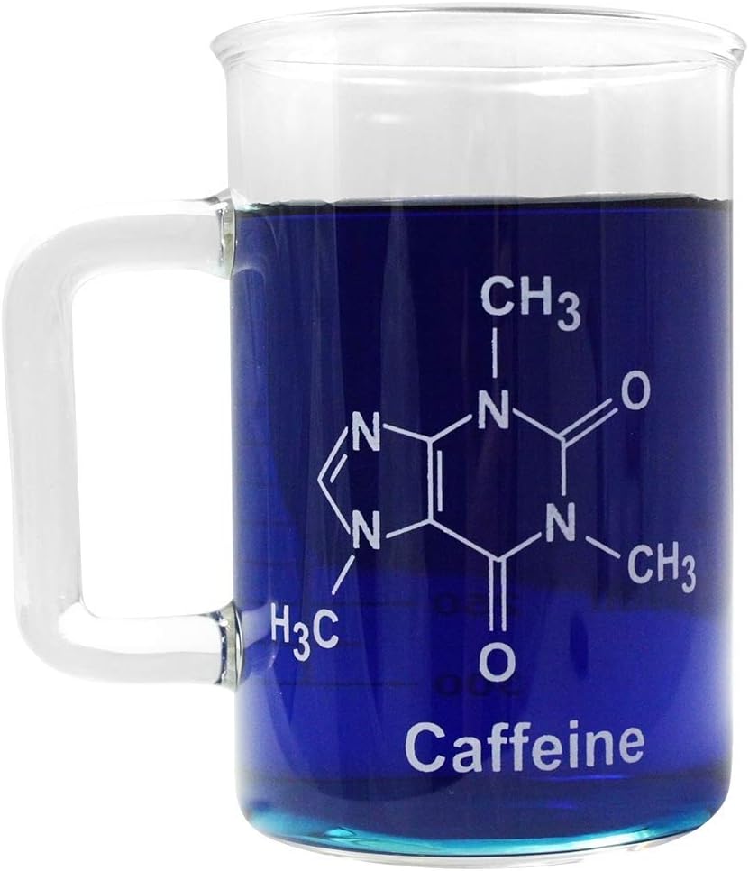 Amazon.com: 400mL Caffeine Molecule Glass Beaker Mug w/Handle - Pack of ...