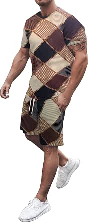 Mens Personality Short Sets 2 Piece Outfits Fashion Hippie Graphic ...