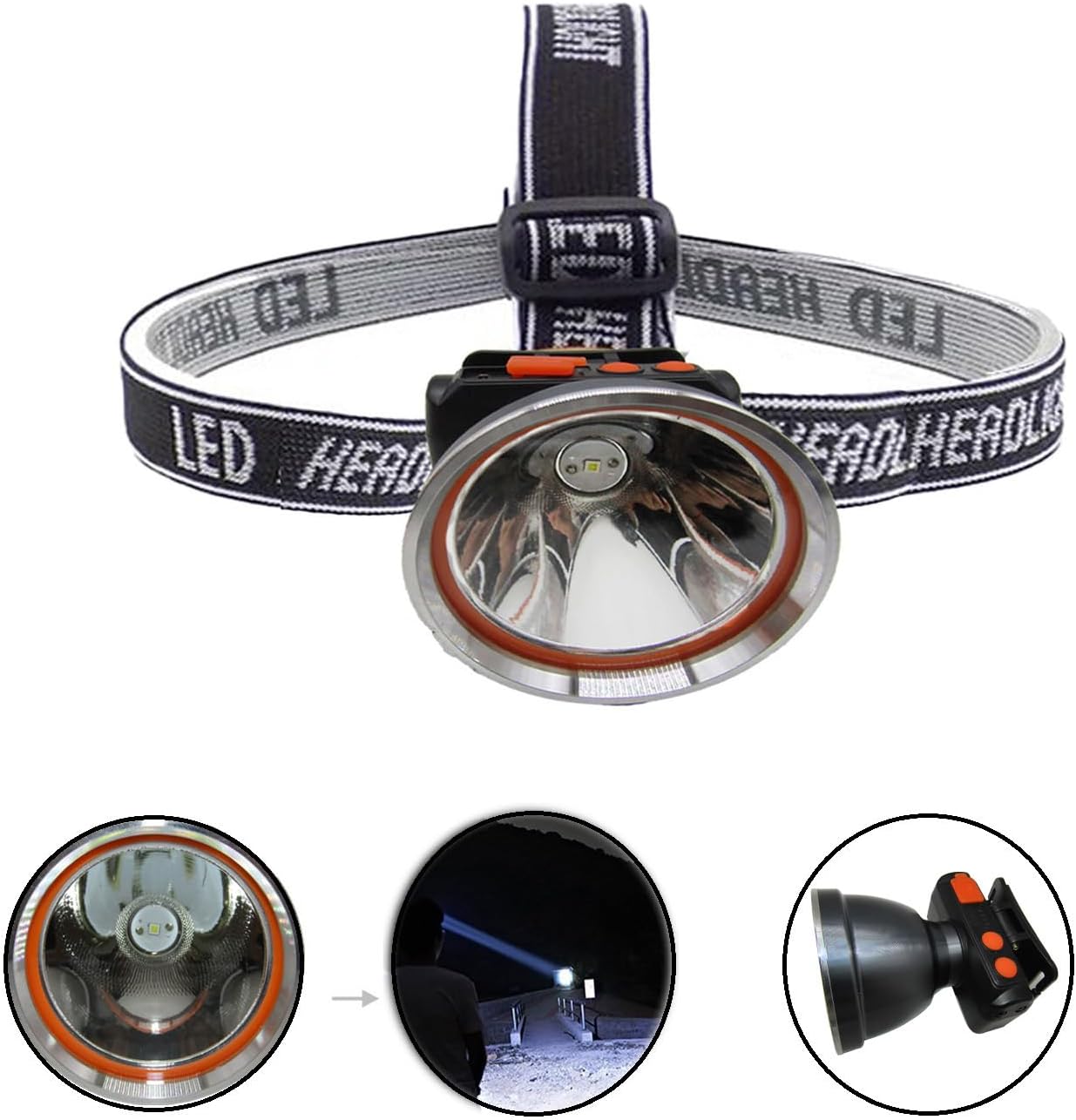 RENMAX Bright Head Light Torch Waterproof Rechargeable Handsfree IR ...