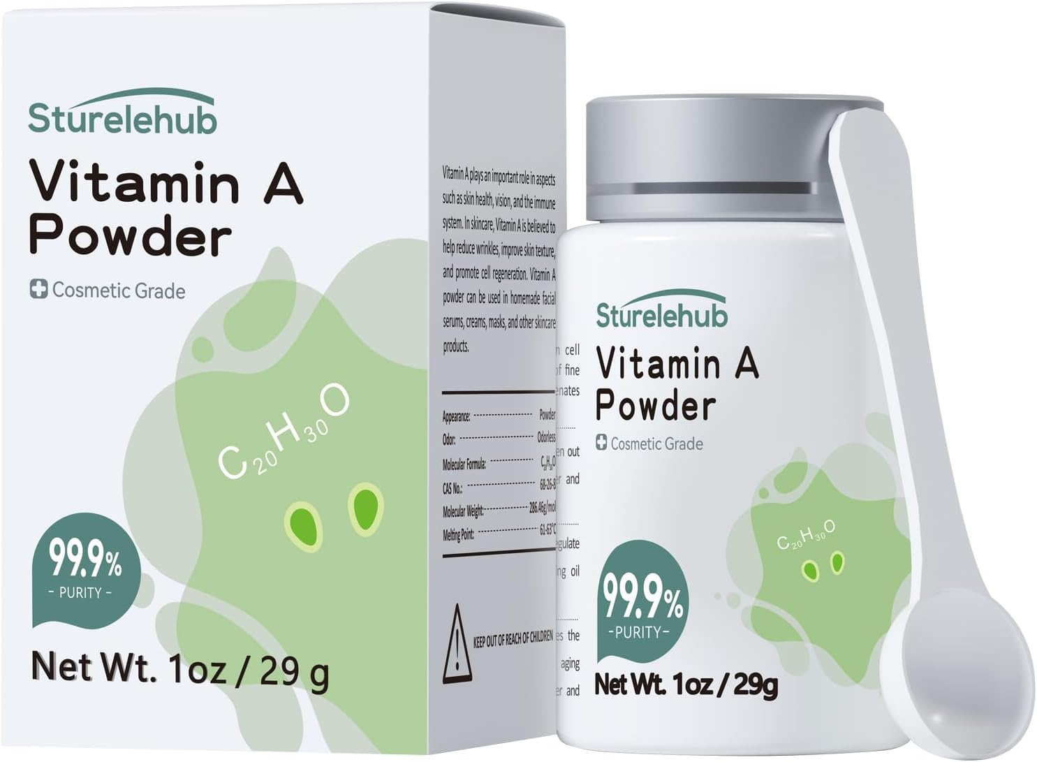 Amazon.com: VITAMIN A PALMITATE POWDER (Cosmetic Grade 250,000 IU/g, 50 ...