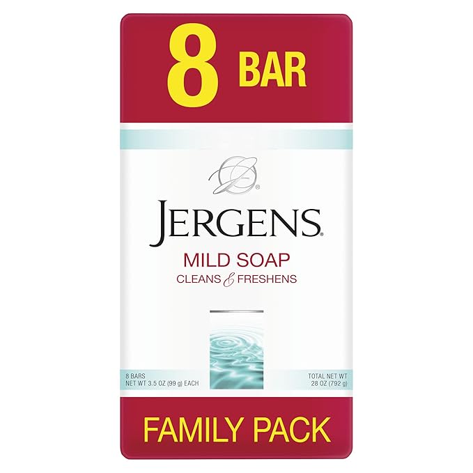 Amazon.com : Jergens Mild Soap, 3.5 oz, 8 count, Lightly Scented Gentle ...