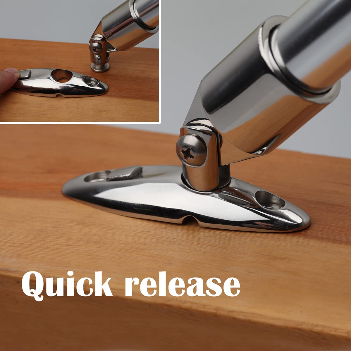 Snapklik.com : Quick Release Deck Hinge 316 Stainless Steel Boat Bimini ...