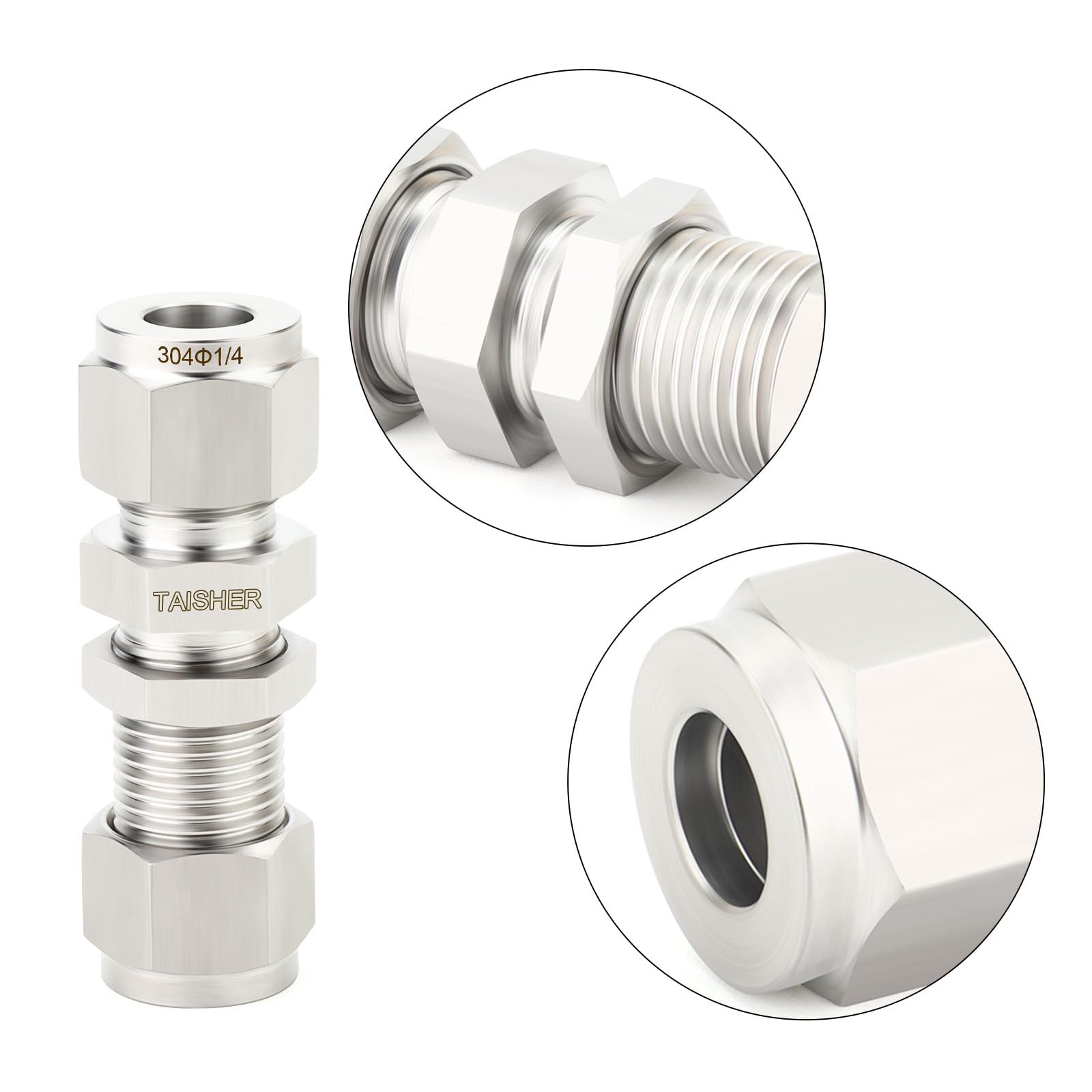 Snapklik.com : TAISHER 1PCS 304 Stainless Steel Thru-Bulk Bulkhead ...