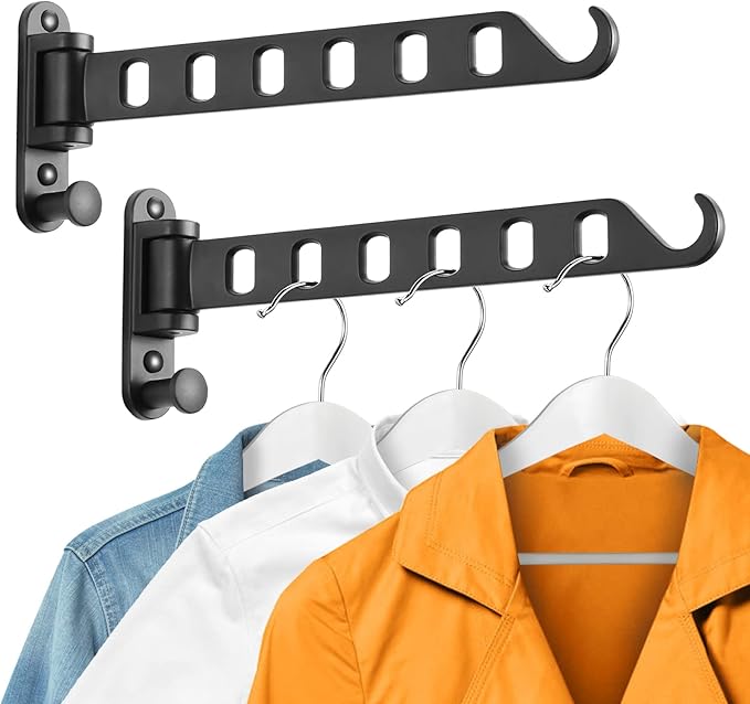 Amazon.com: SKIKEN Wall Mounted Clothes Hanger with Swing Arm, Laundry ...