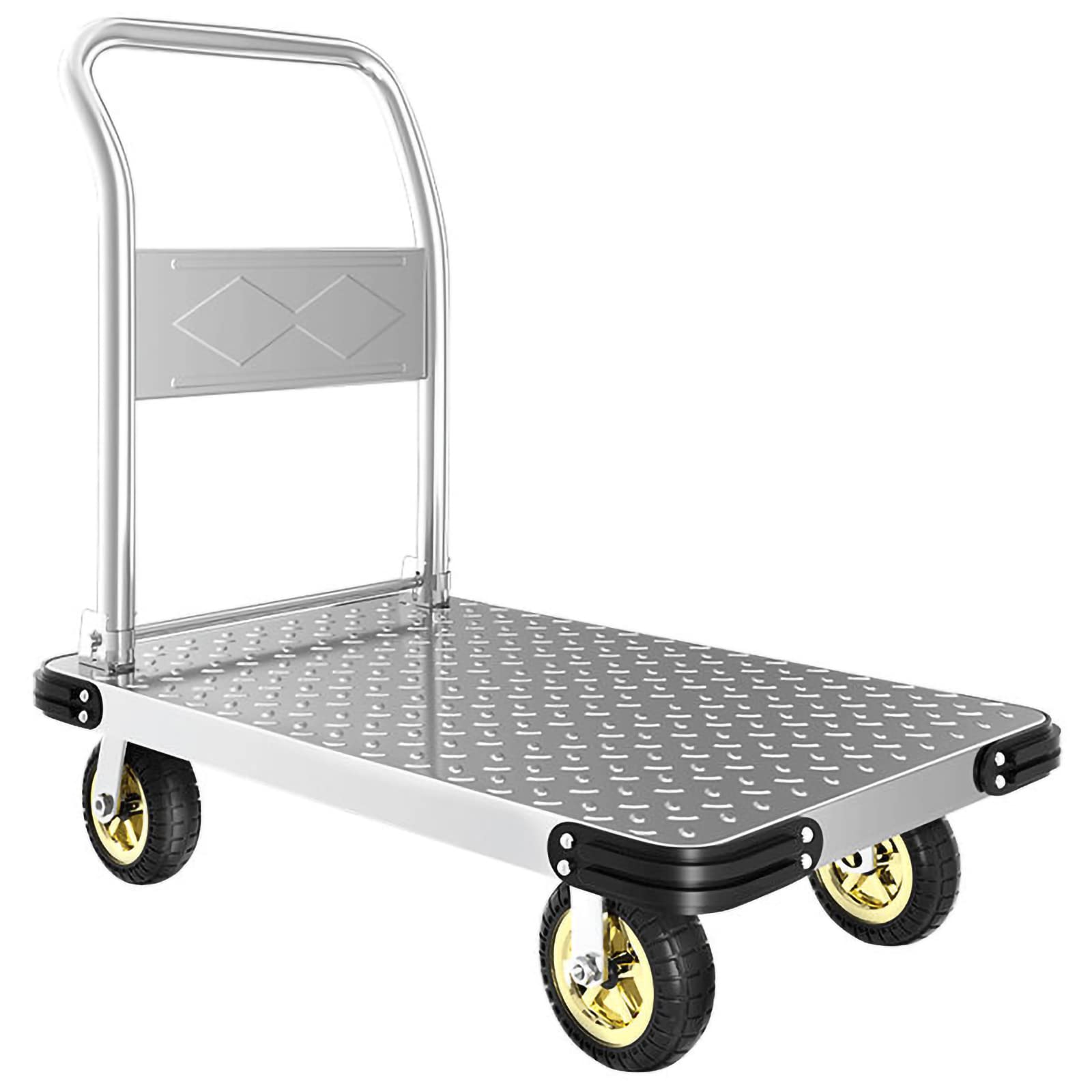 Buy Zgsalvation Heavy Duty Hand Trunk, Foldable Steel Trolley Stainless ...