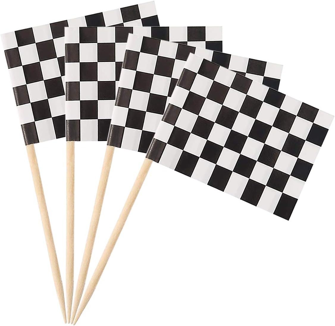 Amazon.com: Donoter 100 Pack Checkered Racing Flag Toothpicks Cupcake ...
