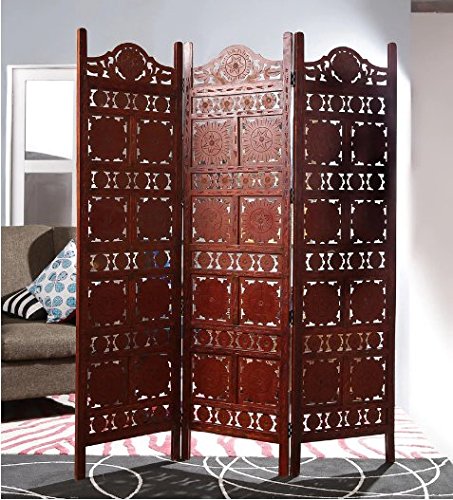 Shilpi Classic Look Wooden Room Partition 3 Panel/Wooden Net Design ...
