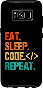 Amazon.com: Galaxy S8 Eat Sleep Code Repeat Funny Programming Coding Case : Cell Phones ...
