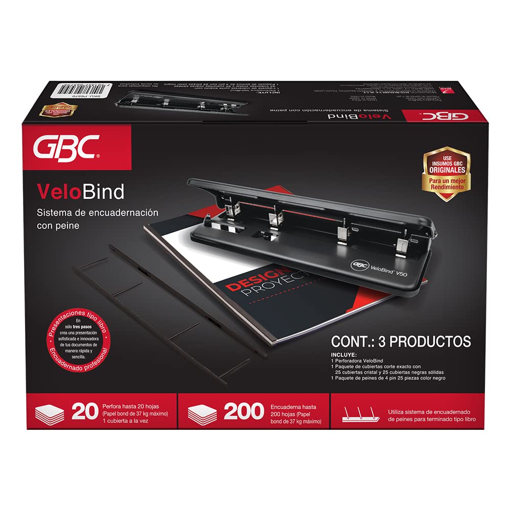 Kit engargolado VeloBind, hasta 200 hojas : Amazon.com.mx: Oficina y ...