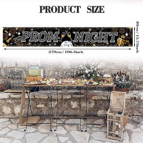 PMELCXD Prom Party Banner Decoration, Black Gold and Silver Bar ...