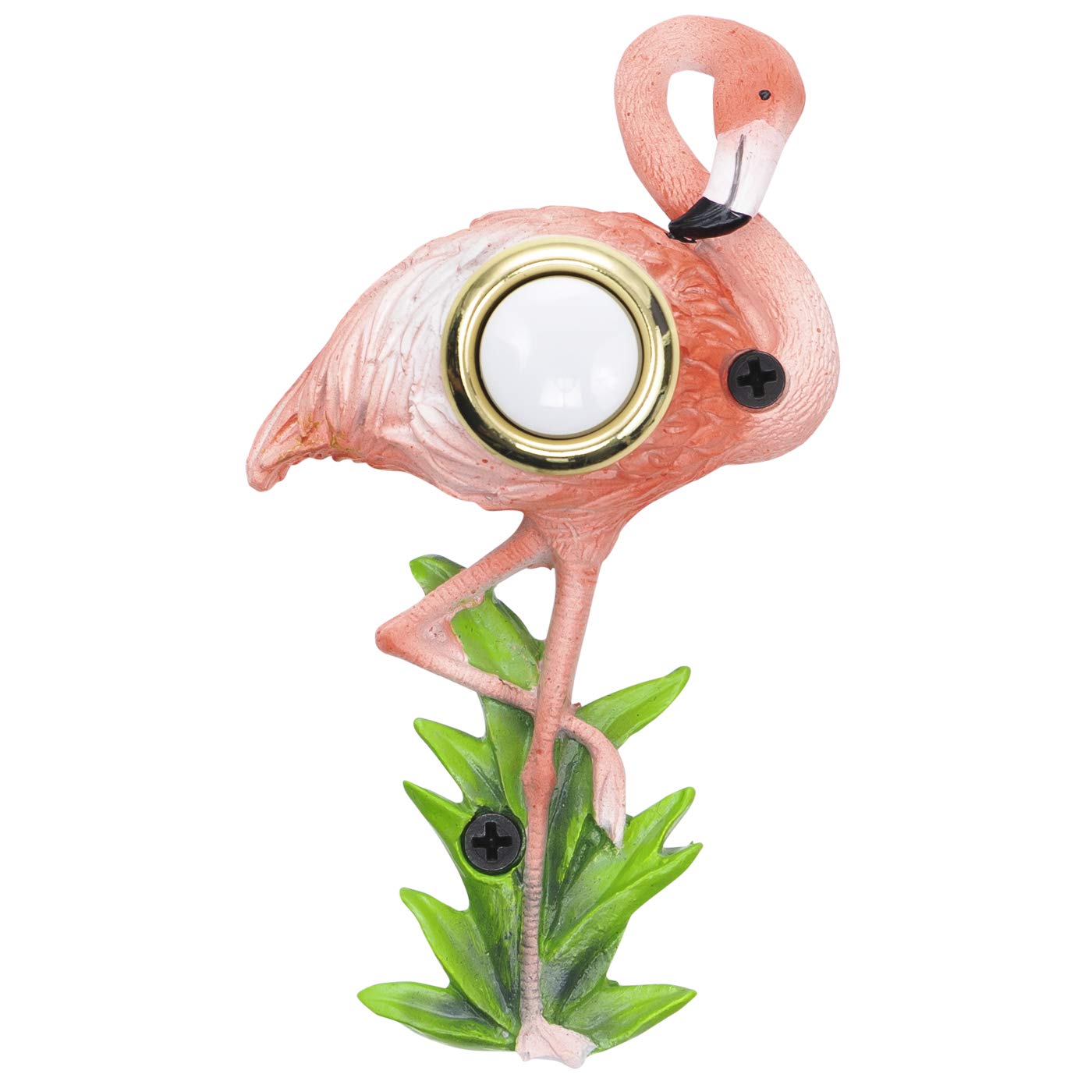 Waterwood Hand Painted Flamingo Doorbell - Wired & Illuminated Push ...