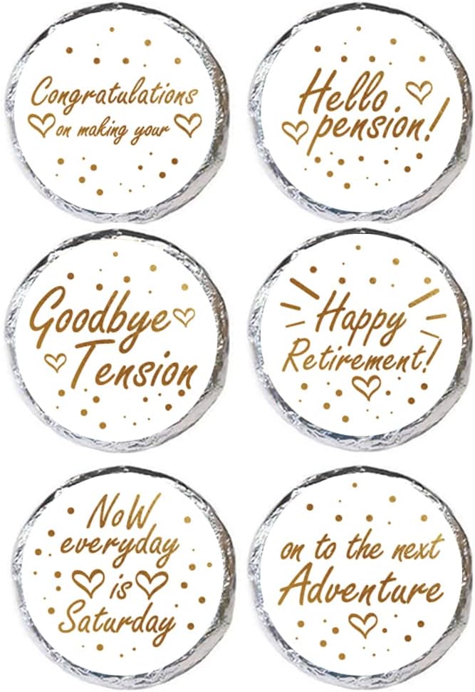 Amazon.com : FujLoy Black Golden Happy Retirement Sticker 5 Sheet of ...