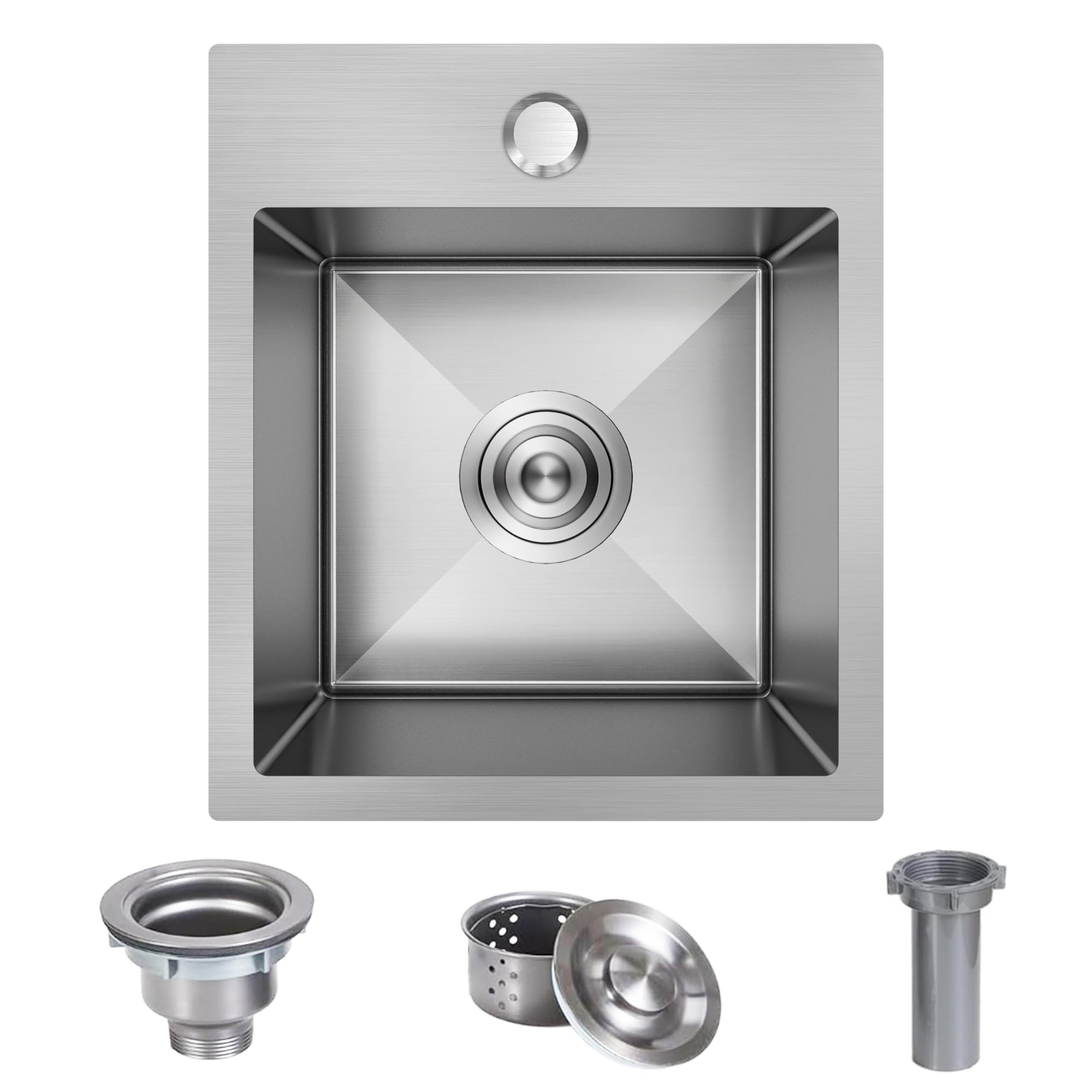 13 x 15 Inch Drop In Bar Sink, Small Kitchen Sink Single Bowl Topmount ...