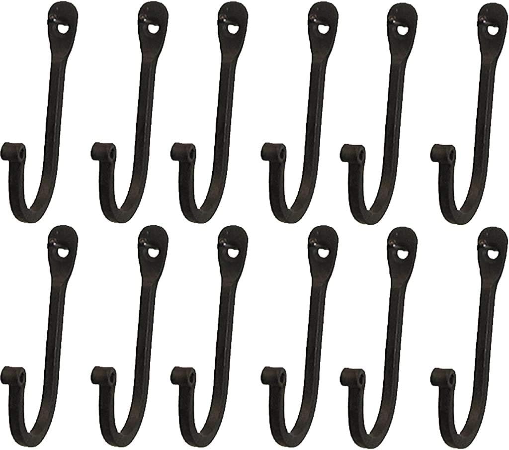 Amazon.com: Early American Single Prong Wrought Iron Hooks, Set of 4 ...