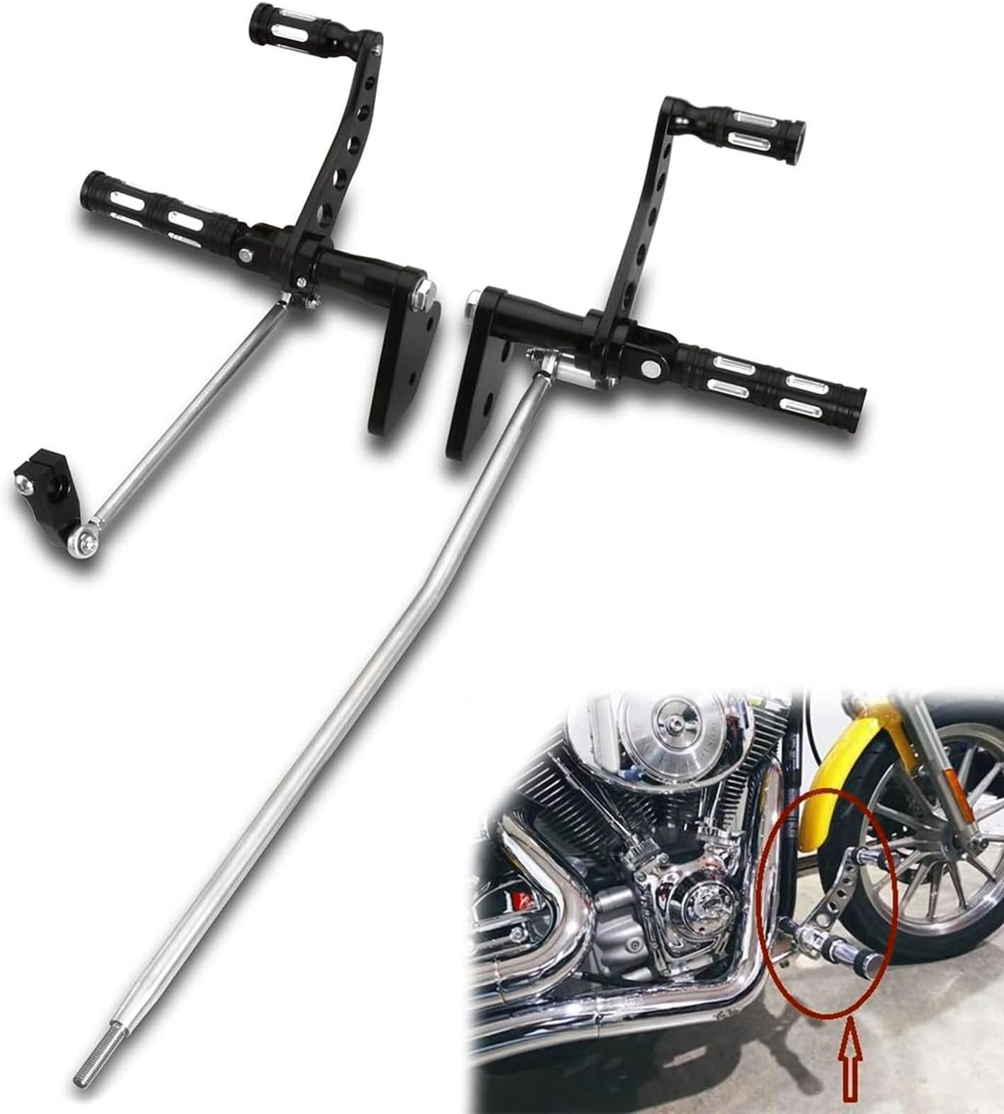 Amazon.com: Black Forward Control Foot Peg Kits Fit For Harley Dyna ...