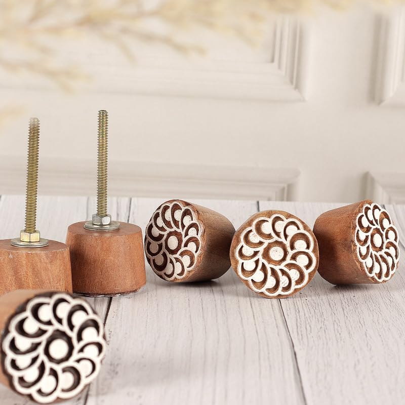 Hashcart Boho Knobs - Wooden Knobs for Cabinets and Drawers - Wooden ...