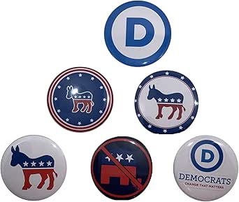 Amazon.com: Democrat Political Party Buttons (Set of 6) - 2.25 inches ...