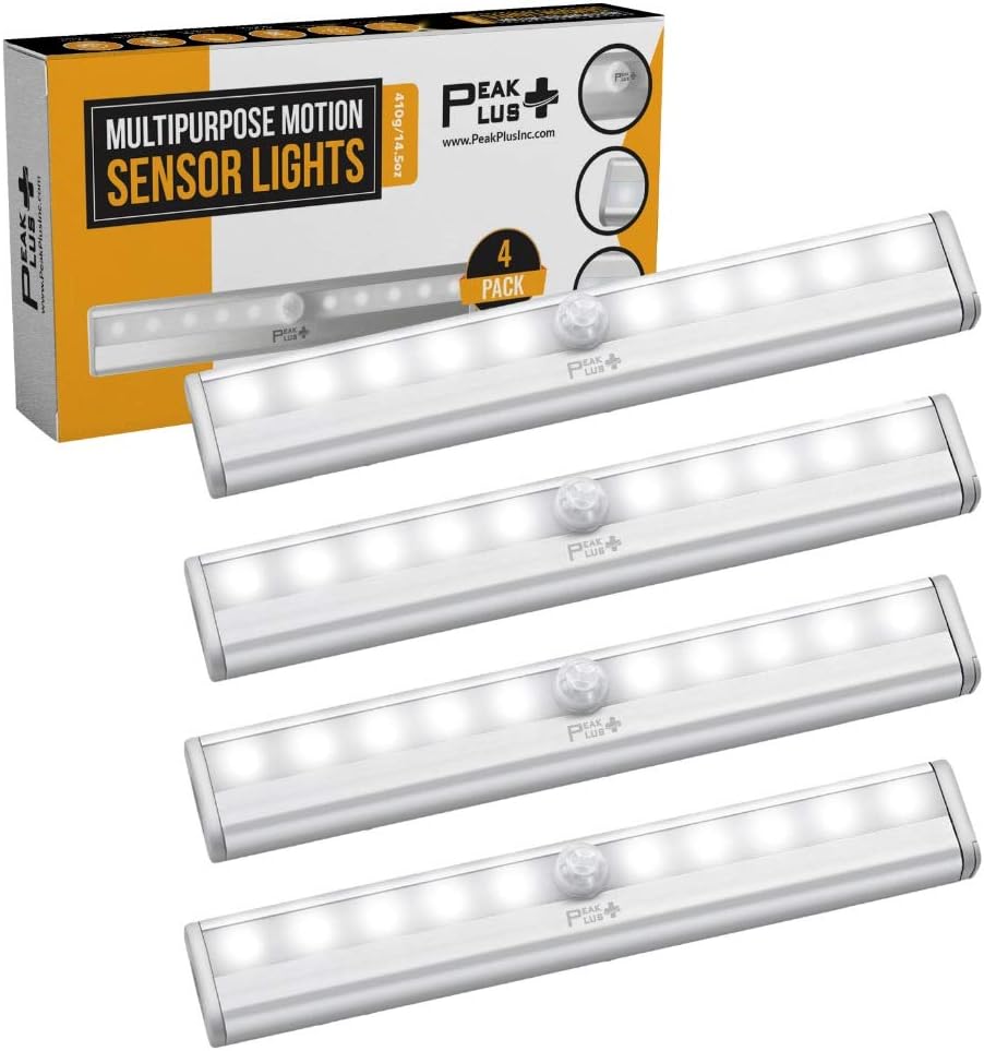 PeakPlus LED Motion Sensor Light, LED Battery Operated Lights, Under ...